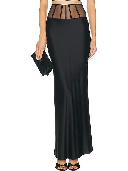Kiki De Montparnasse Illusion Long Skirt - Black