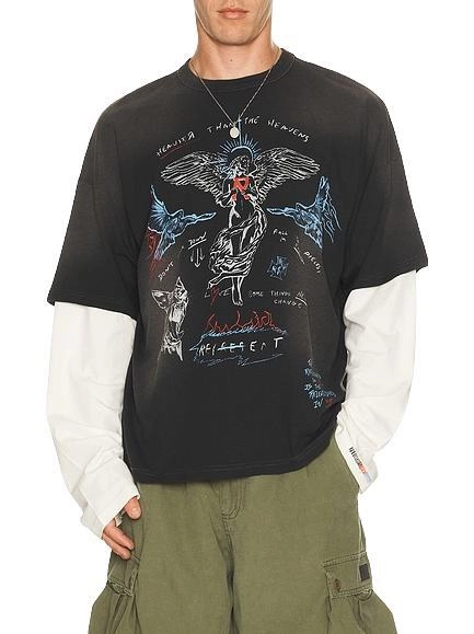 REPRESENT Heavier Than The Heavens Long Sleeve Tee - Washed Black