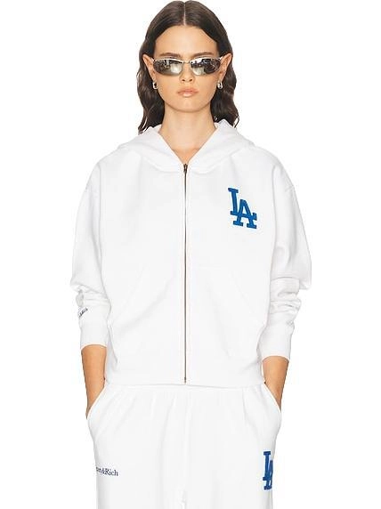 Sporty & Rich X Dodgers La Serif Zip Hoodie - White