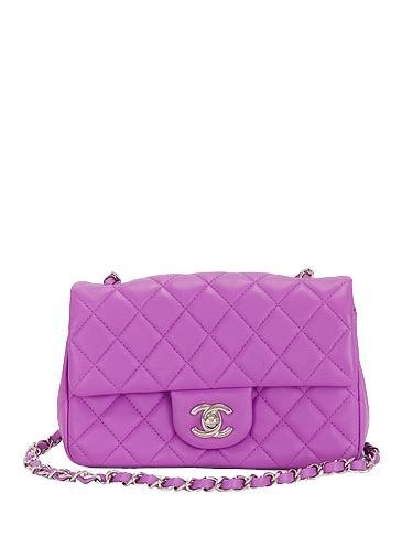 Chanel Lambskin Mini Classic Flap Bag - Purple