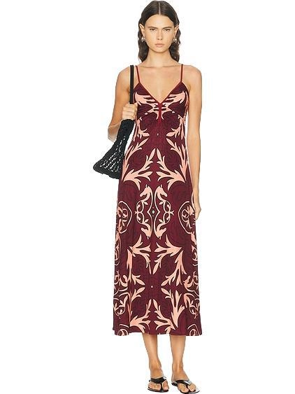 Johanna Ortiz Nuestra Tierra Ankle Dress - Wine