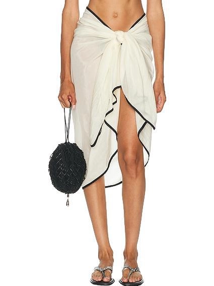 Donni. The Silk Cotton Sheer Pareo - Creme