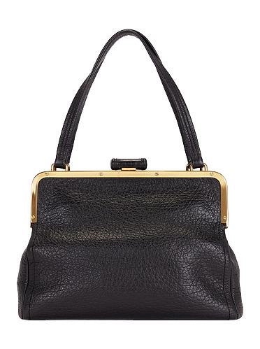 Prada Berlino Cerniera Frame Shoulder Bag - Black