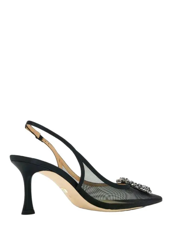 Badgley Mischka Yuta Crystal-embellished Mesh Pumps - Black