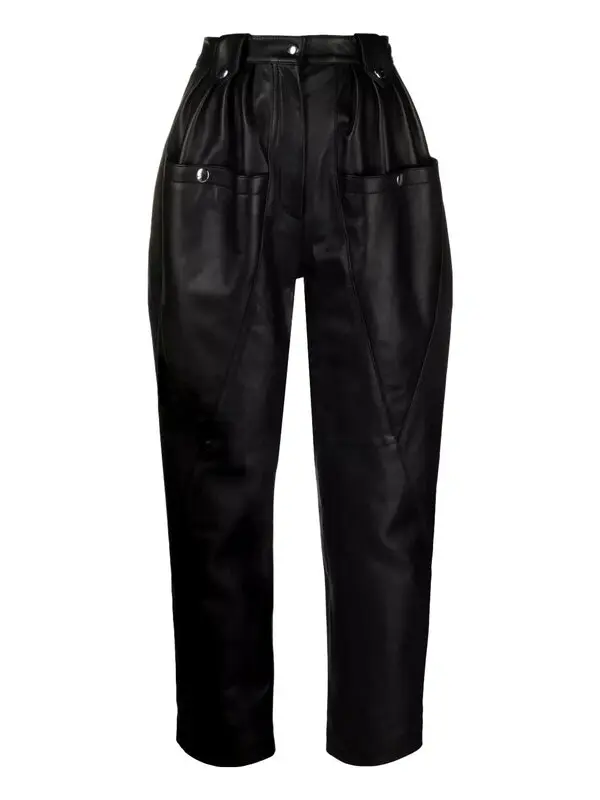 Moschino Pleat-detail Cropped Trousers - Black