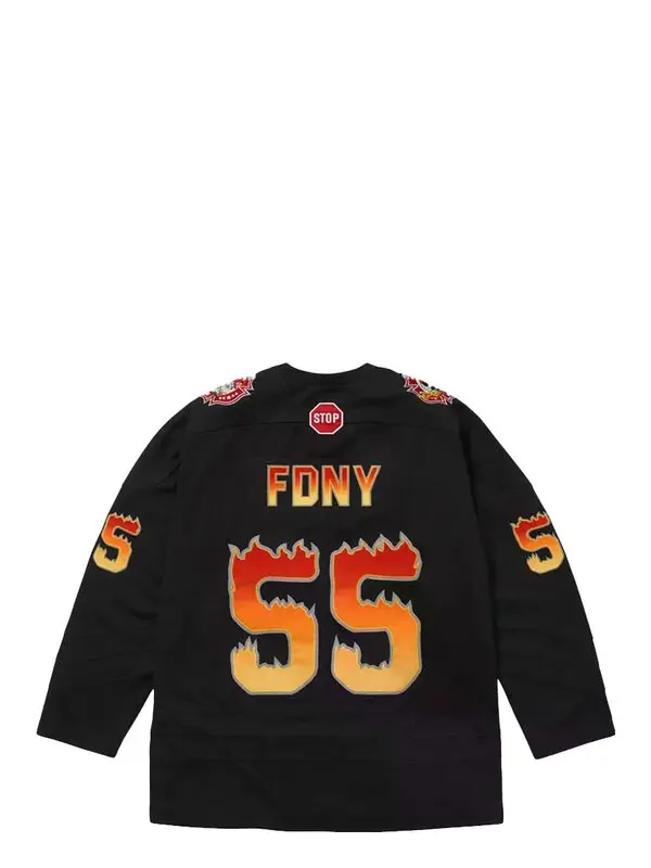 Supreme X Fdny Hockey Jersey T-shirt - Black