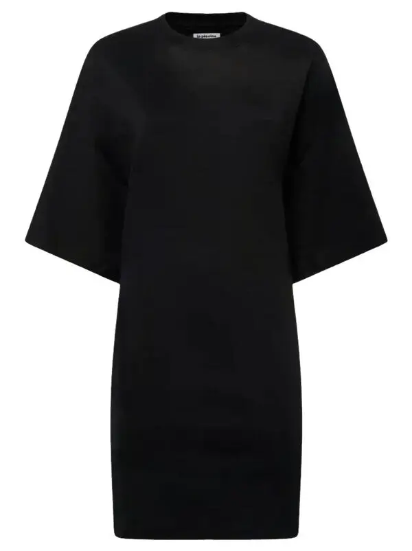 LA PISCINE Crew-neck T-shirt Midi Dress - Black