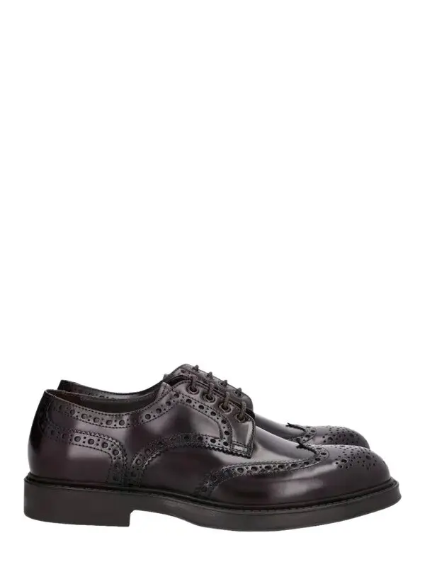 Al Duca D'aosta Polished Brogue Derby Shoes - Red