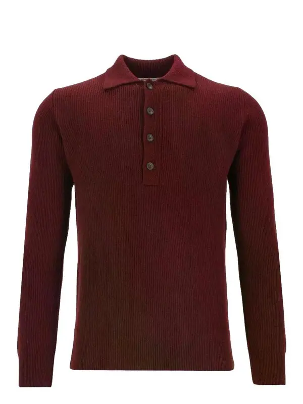 Al Duca D'aosta Ribbed-knit Polo Shirt - Red