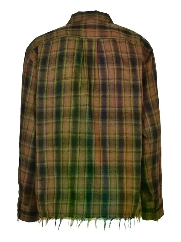 CEDARWOOD Echo Frayed Flannel Shirt - Brown