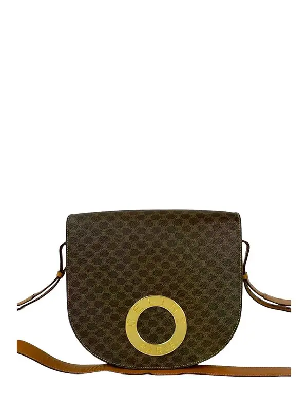 Celine 2010 Macadam Coated Canvas Crossbody Bag - Brown