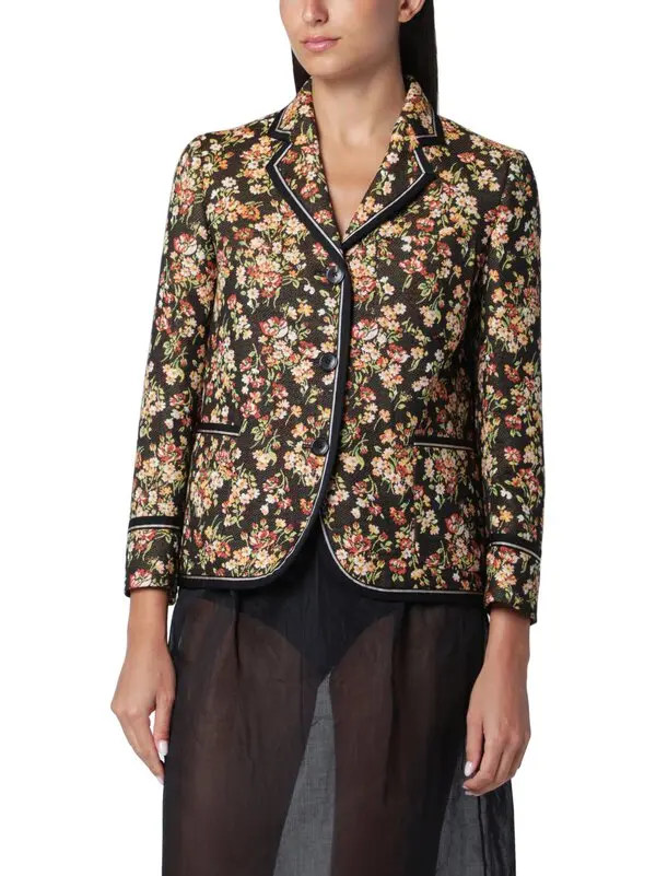 Dries Van Noten Floral Gobelin Blazer - Brown