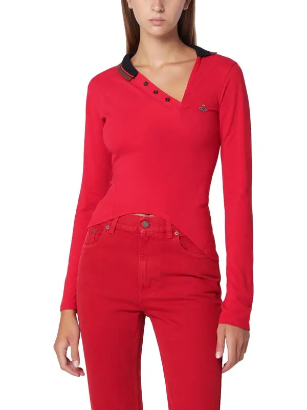 VIVIENNE WESTWOOD Glory Cotton Polo Shirt - Red
