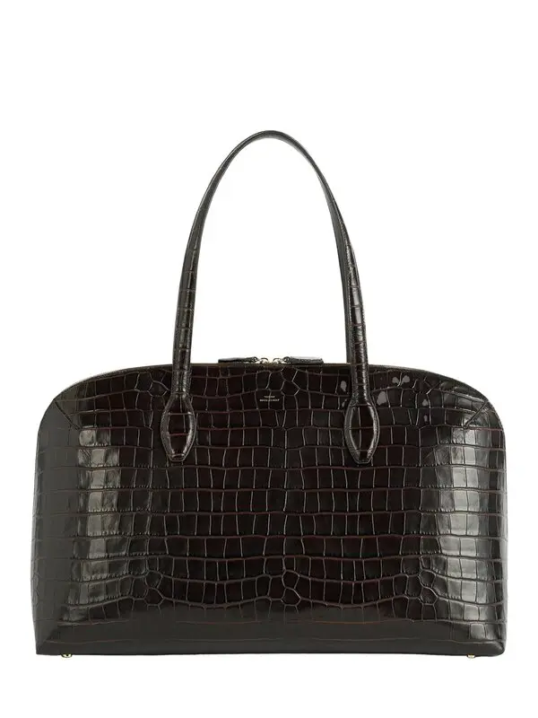 TOTEME Garderob Dark Chocolate Leather Tote Bag - Brown