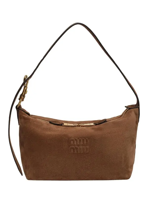 Miu Miu Bowling Bag In Suede, Cocoa - Brown