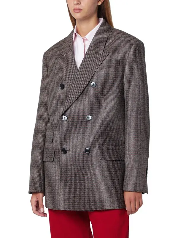 AMI Paris And Black Double-breasted Wool Blazer - Brown