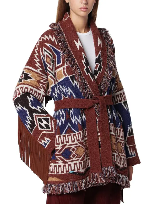 Alanui Amazing Journey Blue Virgin Wool Cardigan - Multicolor