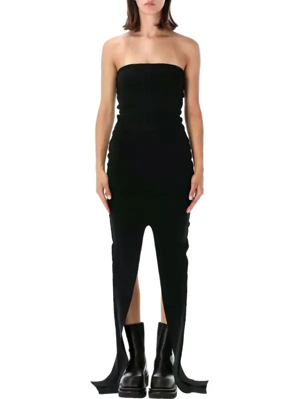 Rick Owens Strapless Slit-detail Dress - Black
