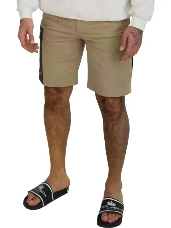Dolce & Gabbana Panelled Logo-print Cargo Shorts - Neutrals