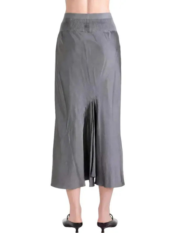 Rick Owens Ribbed-waistband Midi Skirt - Grey