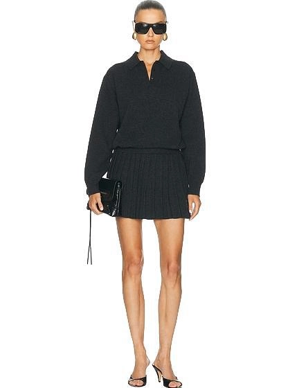 Alexander Wang Long Sleeve Polo Dress - Graphite