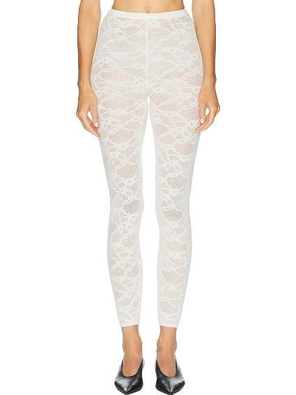 THE ELDER STATESMAN Wide Pointelle Legging - Bone