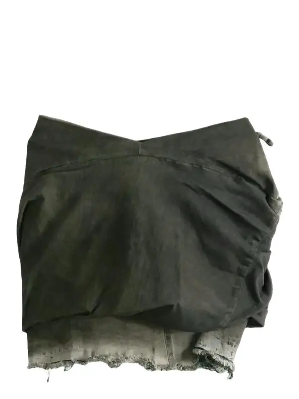 Rick Owens Draped Frayed Mini Skirt - Grey