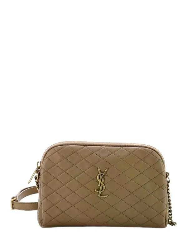 Saint Laurent Gaby Zipped Pouch Quilted Leather Crossbody Bag - Brown