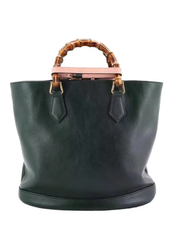 Gucci Diana Convertible Leather Medium Bucket Bag - Green