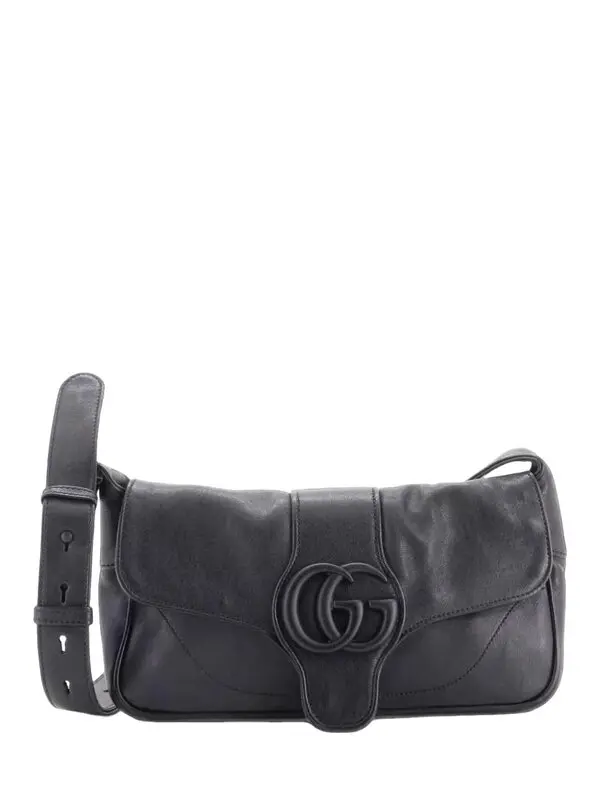 Gucci Monochrome Aphrodite Leather Small Shoulder Bag - Black