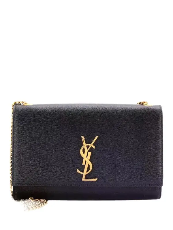 Saint Laurent Classic Monogram Grainy Leather Medium Crossbody Bag - Black