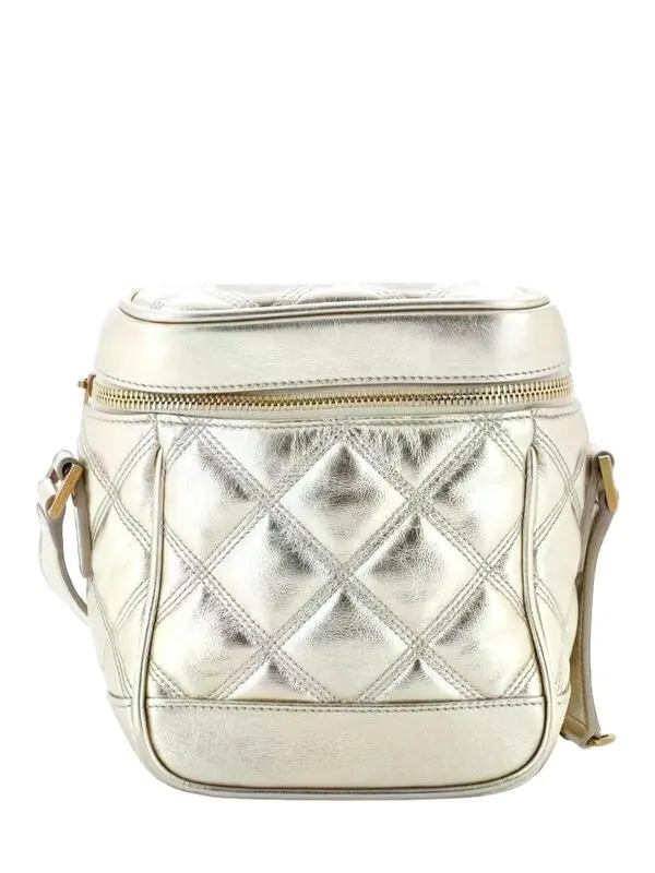 Saint Laurent 80's Vanity Bag Quilted Leather Crossbody Bag - Gold