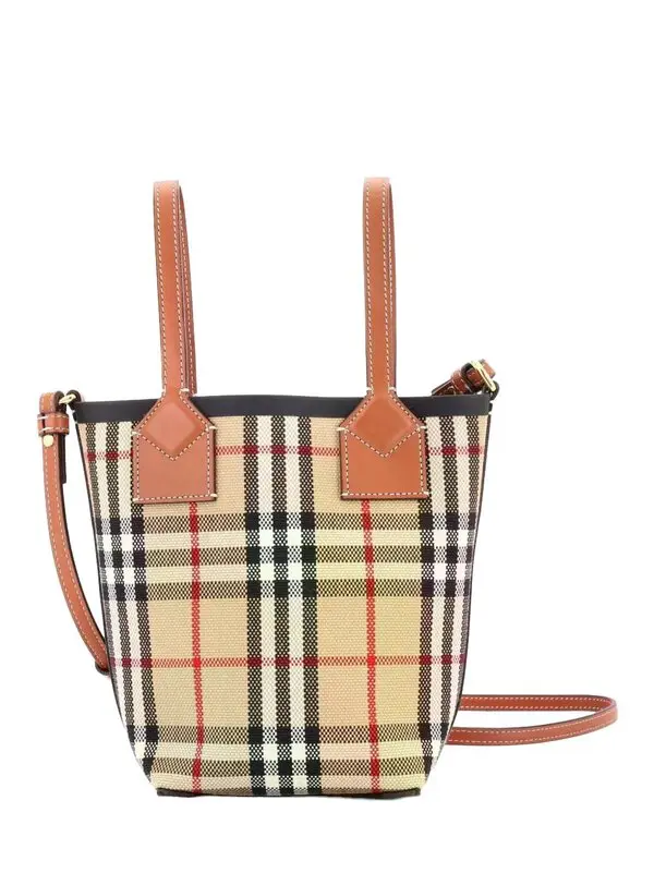 Burberry London Vintage Check Canvas Mini Bucket Bag - Brown