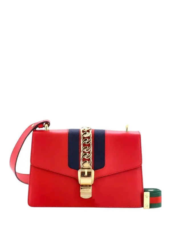 Gucci Sylvie Leather Small Shoulder Bag - Red