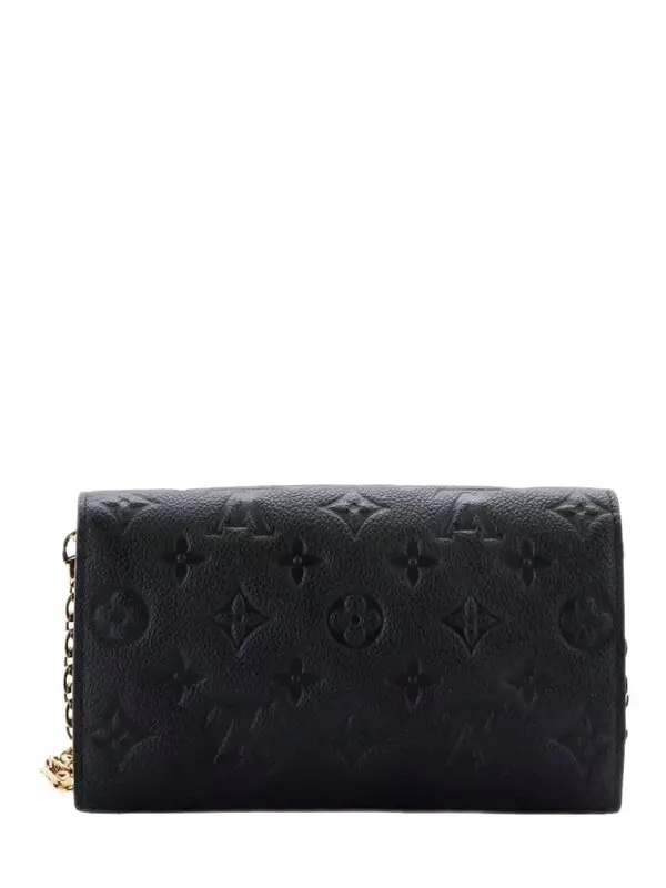 LOUIS VUITTON Vavin Chain Wallet Monogram Empreinte Leather Clutch Bag - Black