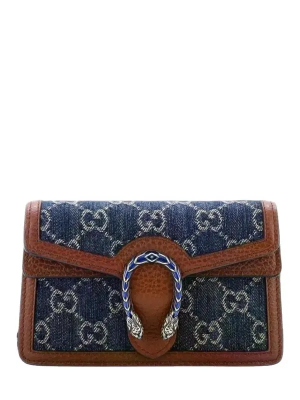 Gucci Dionysus Bag Gg Denim Super Mini Crossbody Bag - Blue