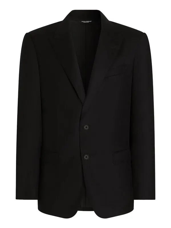 Dolce & Gabbana Martini Light Single-breasted Flannel Jacket Suits And Blazers - Black
