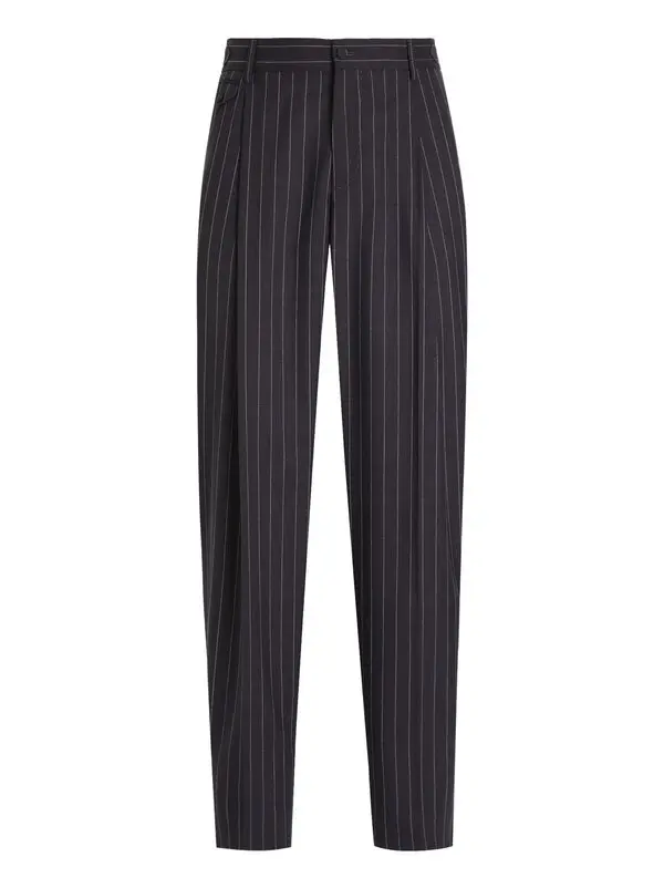Dolce & Gabbana Pinstripe Virgin Wool Trousers Pants And Shorts Multi-colored - Multicolor