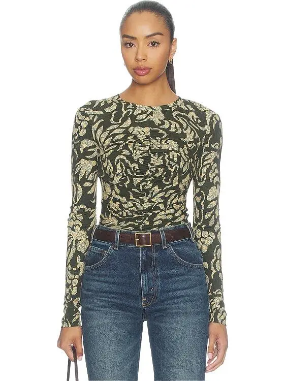 Ulla Johnson Asha Longsleeve Jersey Top In . Also - Multi