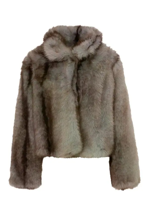 FRACOMINA Faux-fur Cropped Jacket - Brown