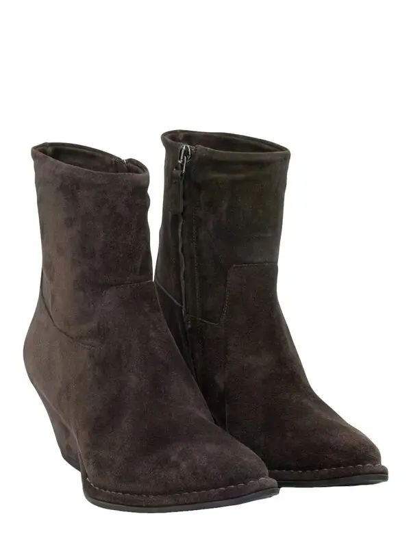 DEL CARLO Suede Pointed-toe Boots - Brown