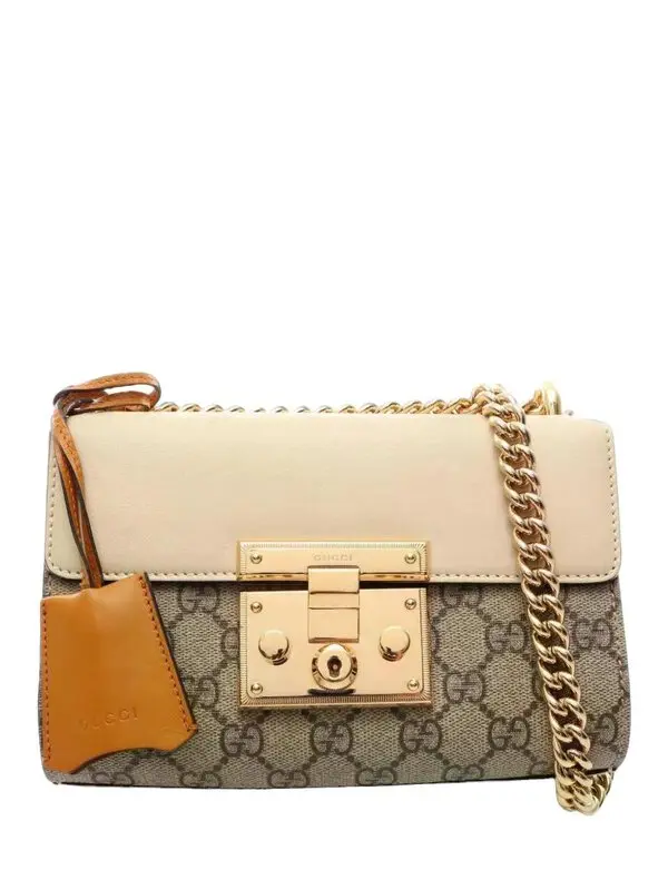 Gucci 2010s Small Padlock Gg Supreme Shoulder Bag - Neutrals