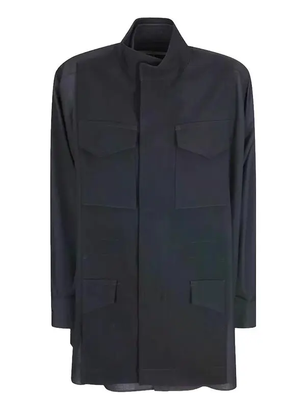 Sacai Suiting Crepe-satin Shirt - Grey