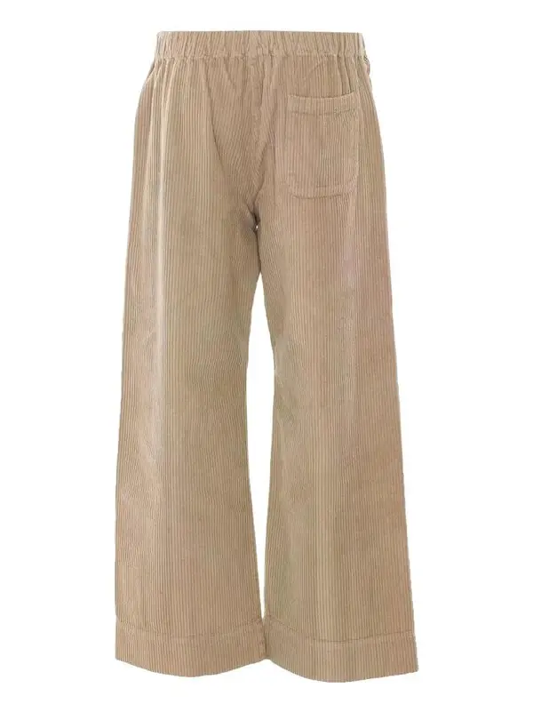 TRUE AVENUE Pensil Corduroy Wide-leg Trousers - Neutrals