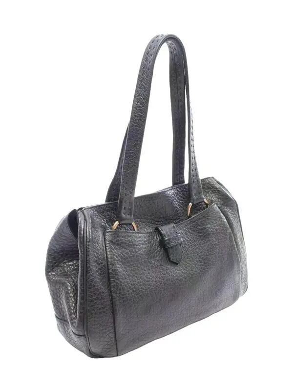 Prada 2000s Grained Leather Tote Bag - Black