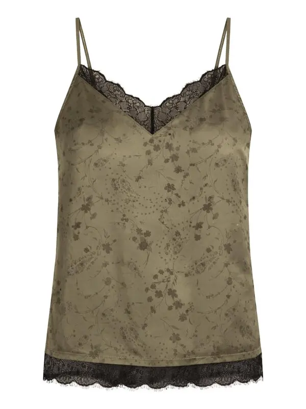 LITTLE LIES Iris Satin Cami - Green