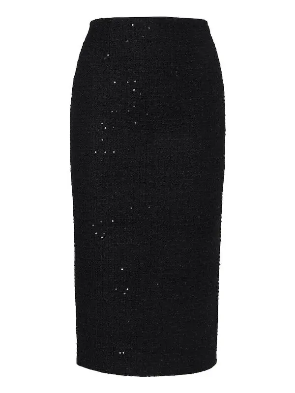 Roland Mouret Sequined Boucle Pencil Skirt - Black