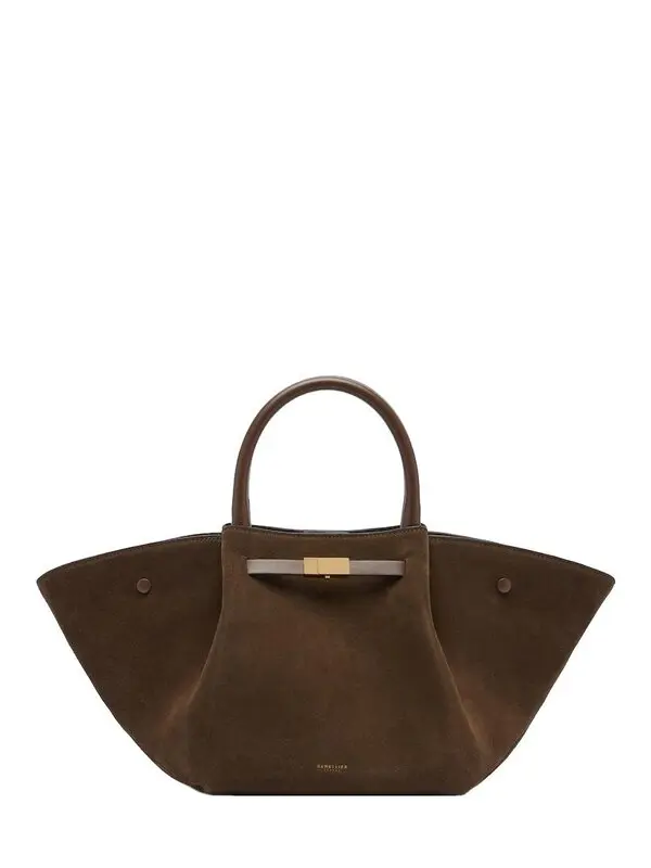 DEMELLIER New York Midi Suede Top-handle Bag - Brown