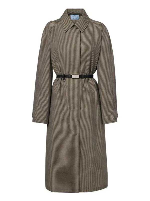 Prada Checked Technical Trench Coat - Multicoloured