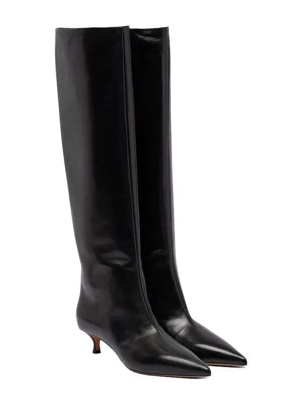 Le Monde Beryl Babouche Leather Knee-high Boots - Black